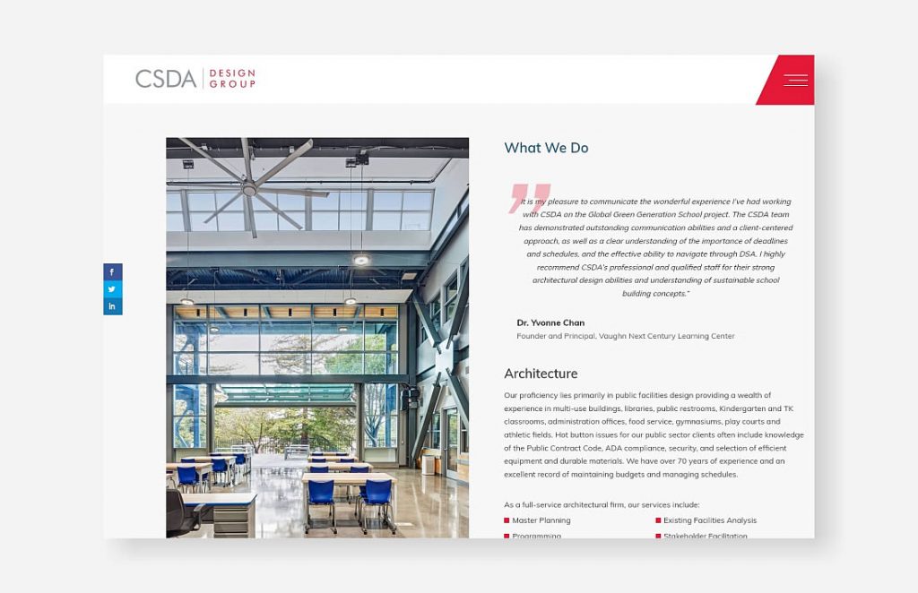 CSDA WordPress website is a professional services case study.