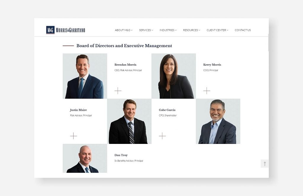 Morris & Garritano professional services website case study.