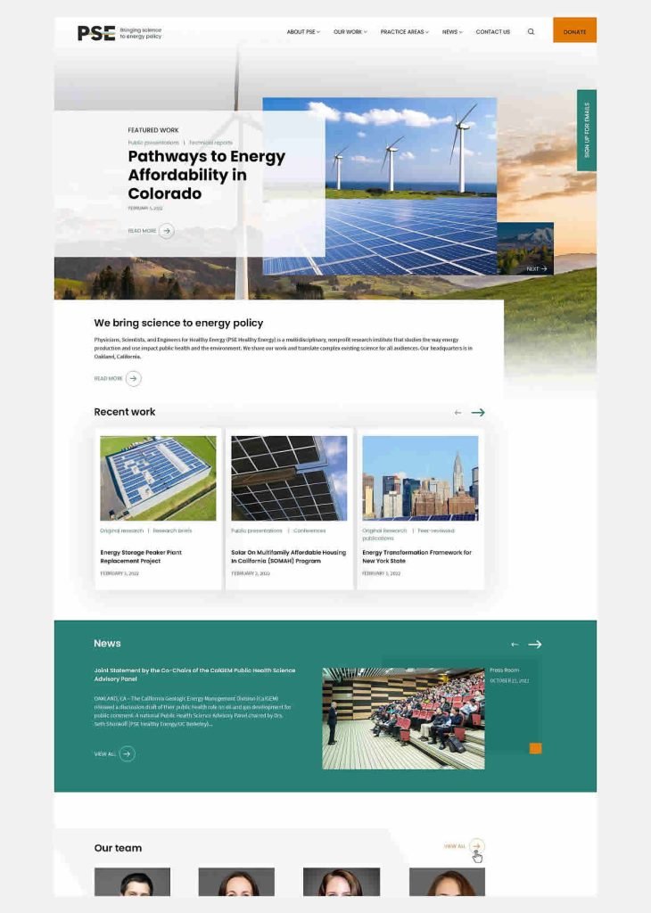 PSE Healthy Energy website case study on WordPress