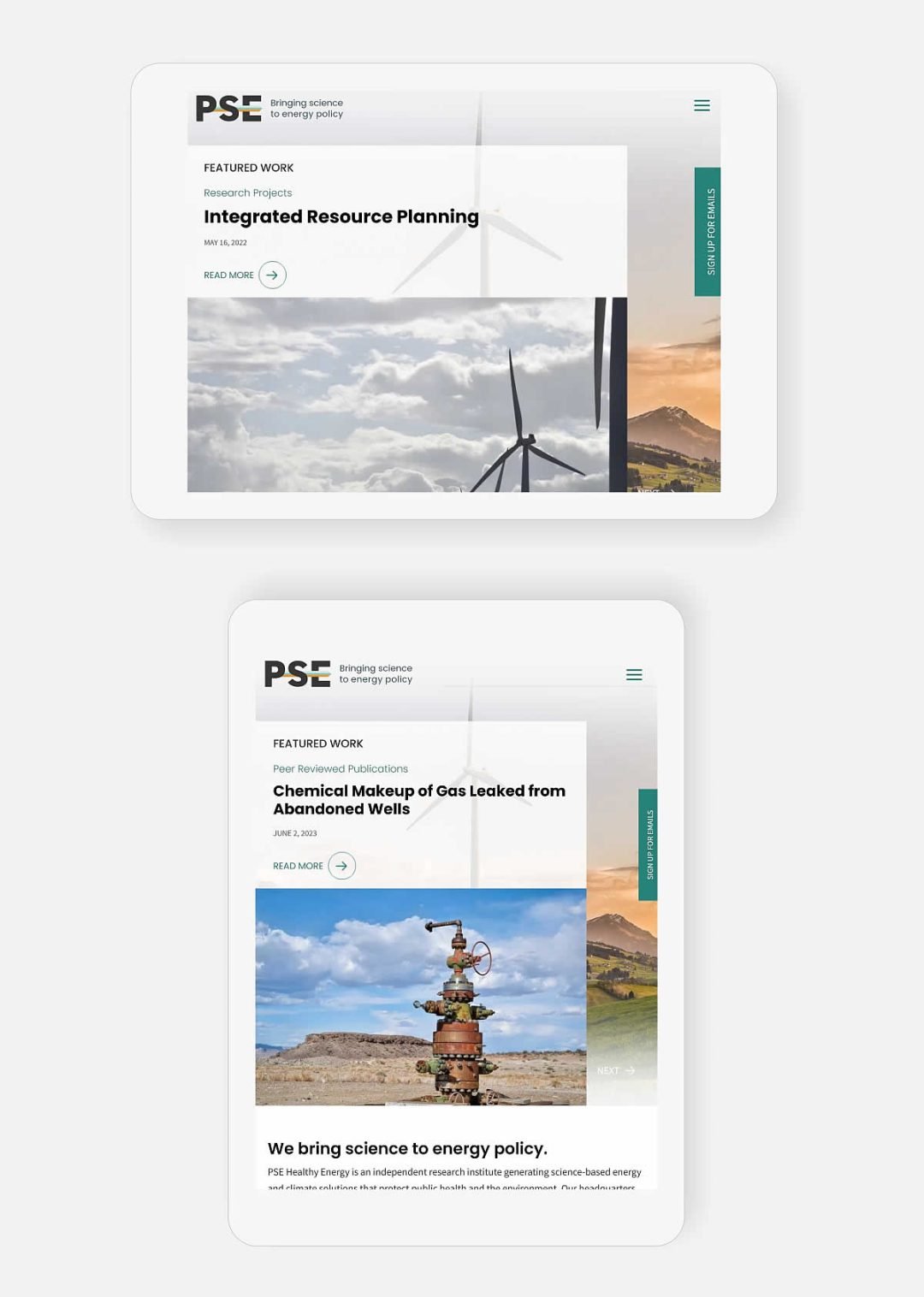 PSE Healthy Energy website case study on WordPress